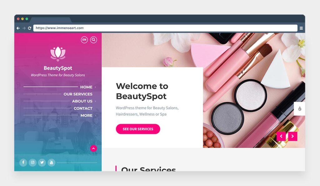 23+ Best WordPress Themes for Beauty Salon (Free/Paid) - ImmenseArt